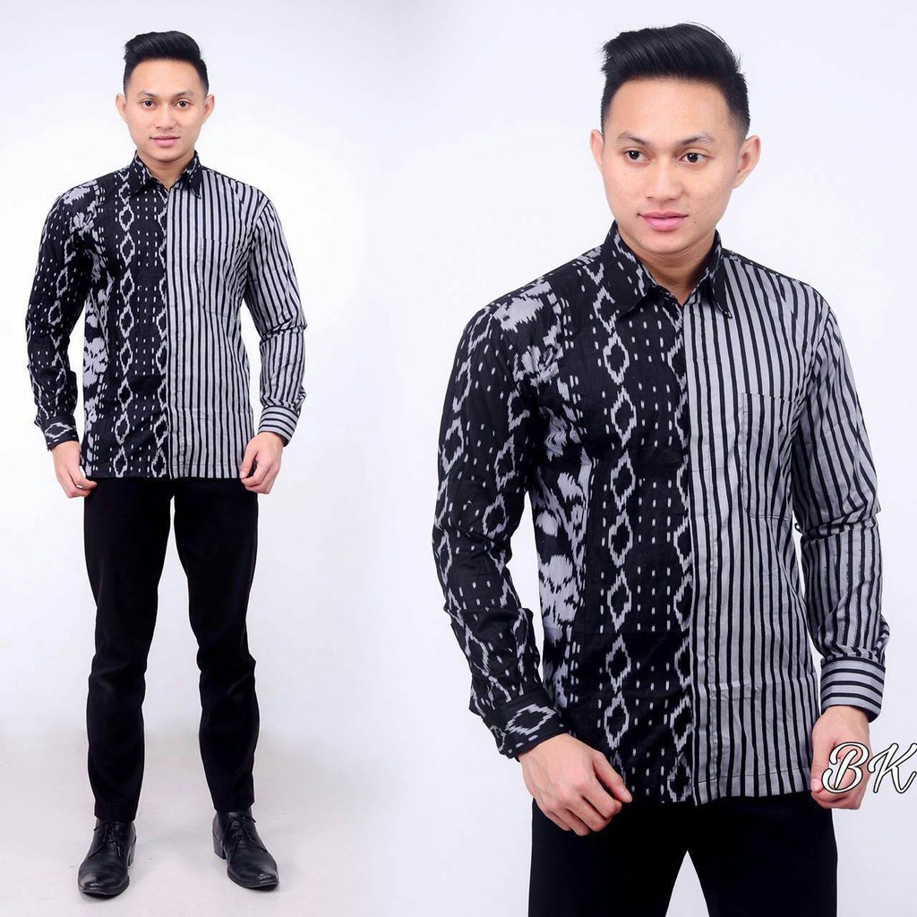 Jual baju lurik seragam terbaru / baju liris lengan panjang / baju ...