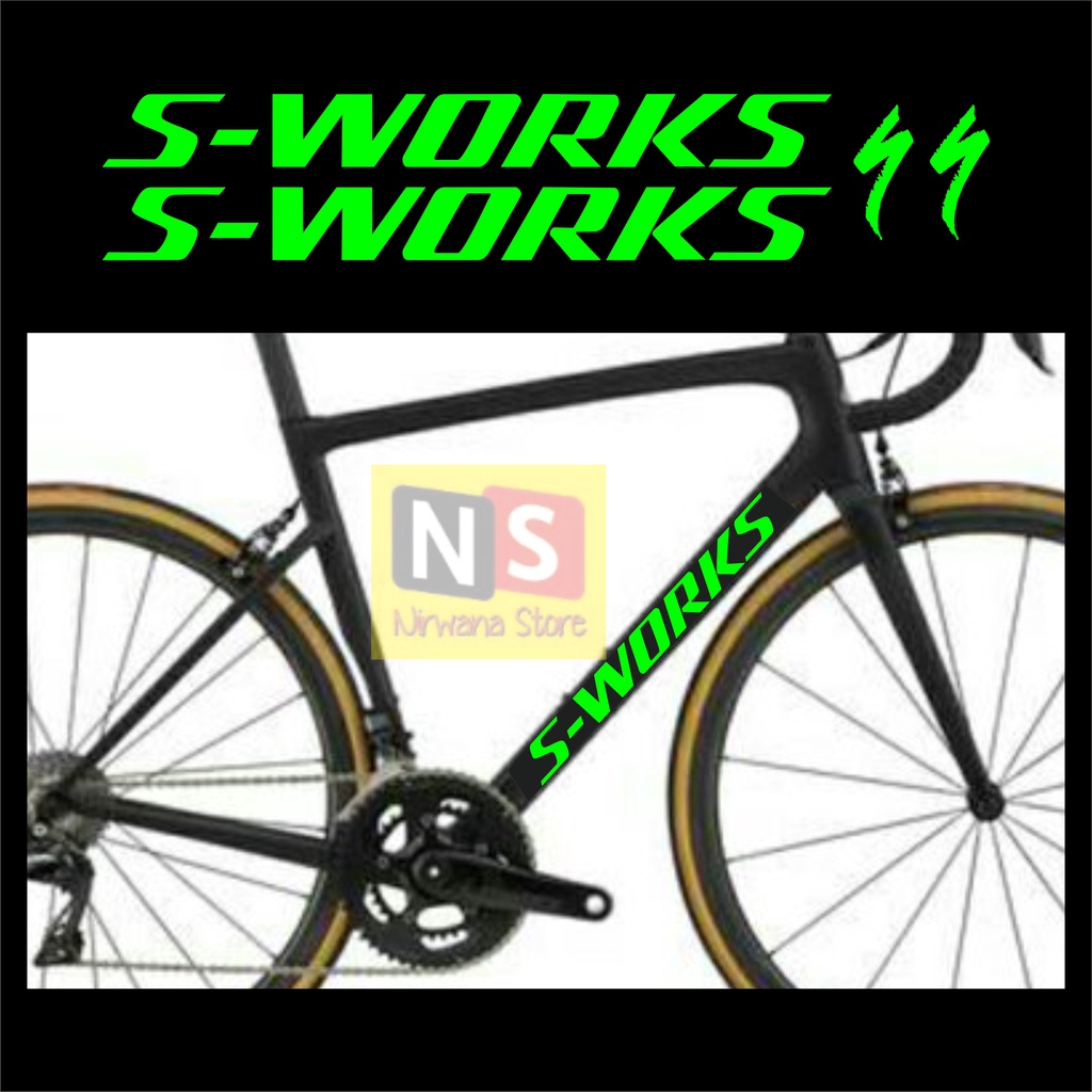 Jual stiker S-works Specialized hijau stabilo Brigth Green decal ...