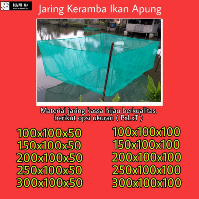 Jual Jaring kerambah keramba ikan siap pakai plus tali pengikat tiap ...