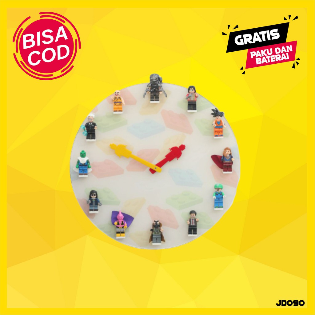 Jual [SIAP COD] JAM DINDING BRICK LEGO | JAM DINDING KARAKTER | JAM ...