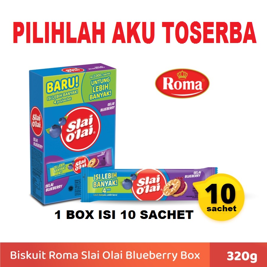 Jual Biskuit Roma Slai O'lai Blueberry / Slai Olai Blueberry - isi 10 ...