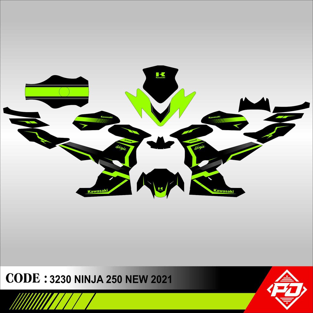 Jual Decal Stiker Motor NINJA 250R FI NEW 2021 Full Body Sticker Custom ...