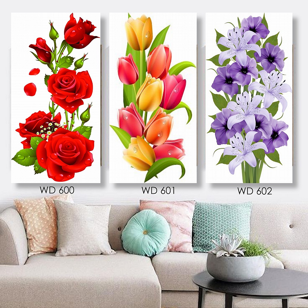 Jual Gambar Bunga Mekar Realistik Aesthetic 15x30 cm - Hiasan Dinding ...