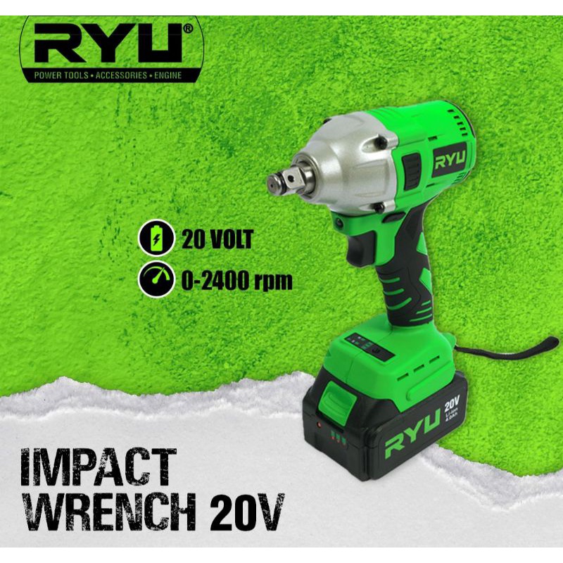 Jual Mesin Cordless Impact Wrench Brushless Mesin Buka Baut RYU RCW 20V ...