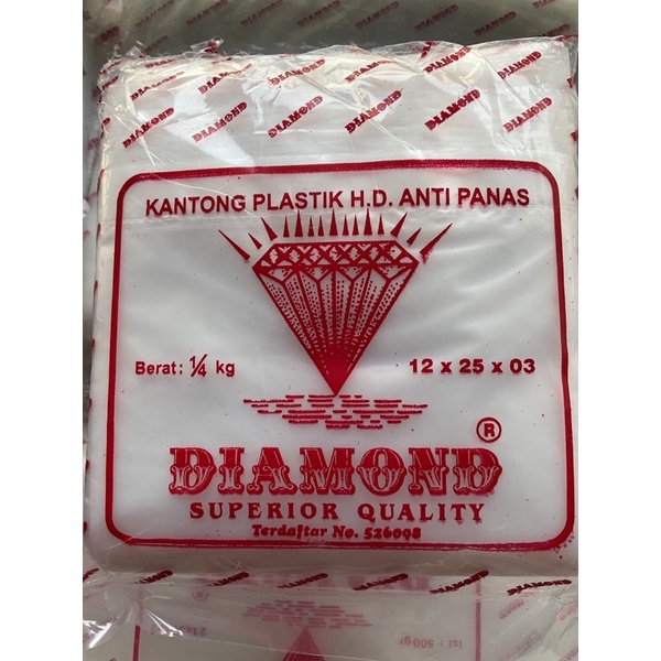 Jual plastik hd anti panas diamond 250 gr tebal 03 ukuran 1/2 kg dan ...