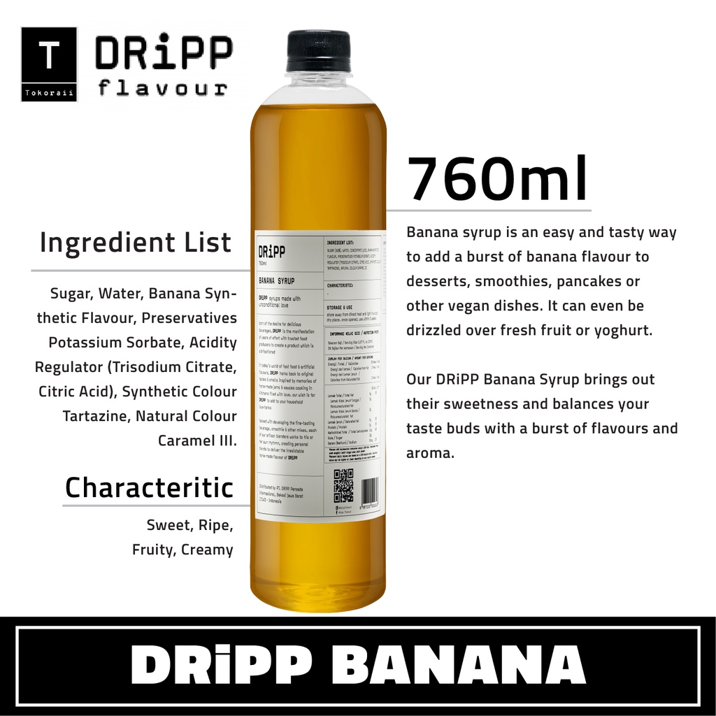Jual Dripp Sirup / Syrup - Banana Syrup 760 ml (Sirup Pisang ) | Shopee ...