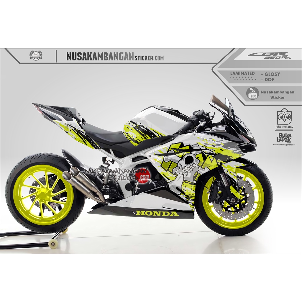 Jual Decal Stiker Motor Honda CBR 250 RR Full Body Icon Putih Kuning ...