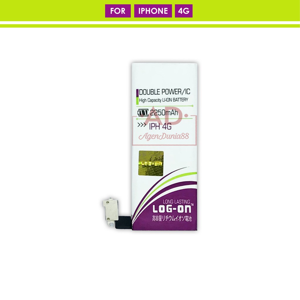 Jual BATERAI IPH0NE 4 - LOG ON DOUBLE POWER BATTERY | Shopee Indonesia