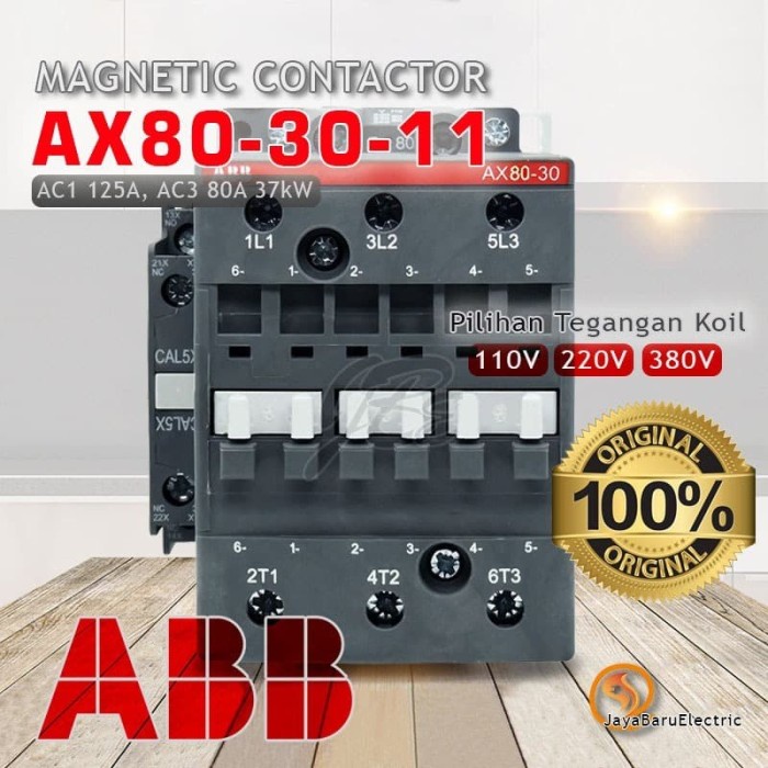 Jual PROMO KONTAKTOR CONTACTOR ABB AX80 AX 80 - 30 -11 80A 220V ...