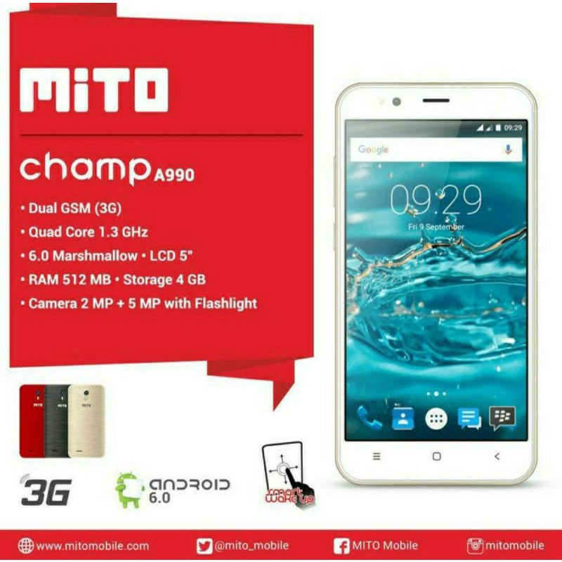 Jual Hp Android Smartphone Mito Champ A990 Ram 512GB 3G 5inch Promo ...