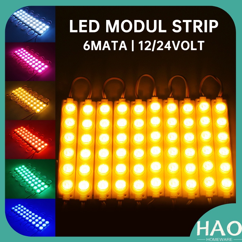Jual LAMPU LED MODUL STRIP 6MATA/ MODUL MATA TIMBUL / 3030 SMD 13620 12V 24V WATERPROOF | Shopee ...
