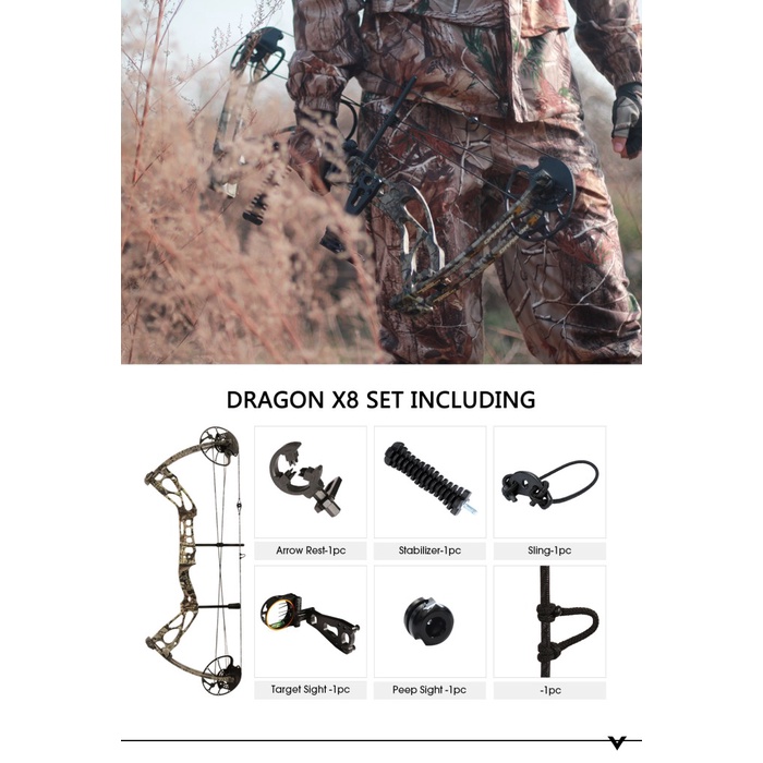 Jual Busur Panah Sanlida Dragon X8 Compound Bow | Shopee Indonesia