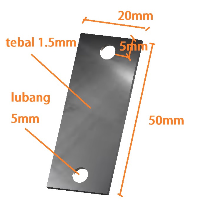 Jual plate besi potongan laser presisi tebal 1.5 mm x 20x50 mm | Shopee ...