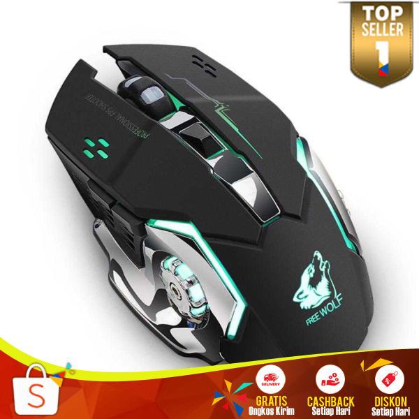 Jual Gaming Mouse LED Light 1800 DPI GM 02 Mos Free Wolf Wireless ...