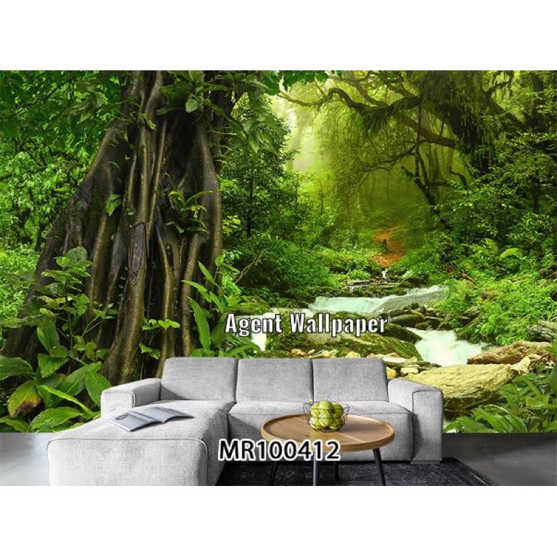 Jual Photowall Mural 3D Dinding Wallpaper Mural Pemandangan Alam Hutan ...