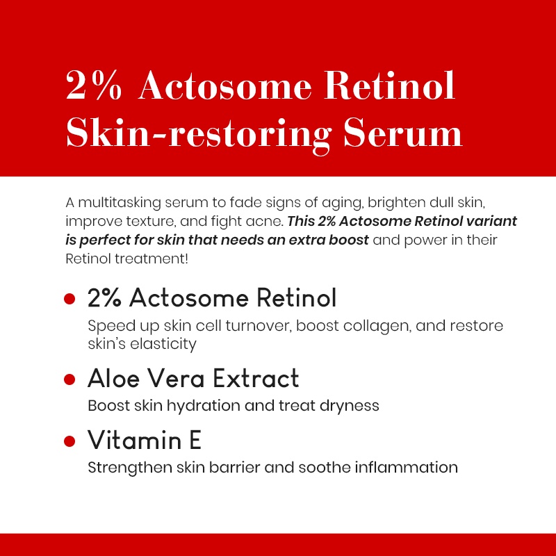 Jual RESET THE SKIN - 2% Actosome Retinol Serum Skin-restoring Serum ...