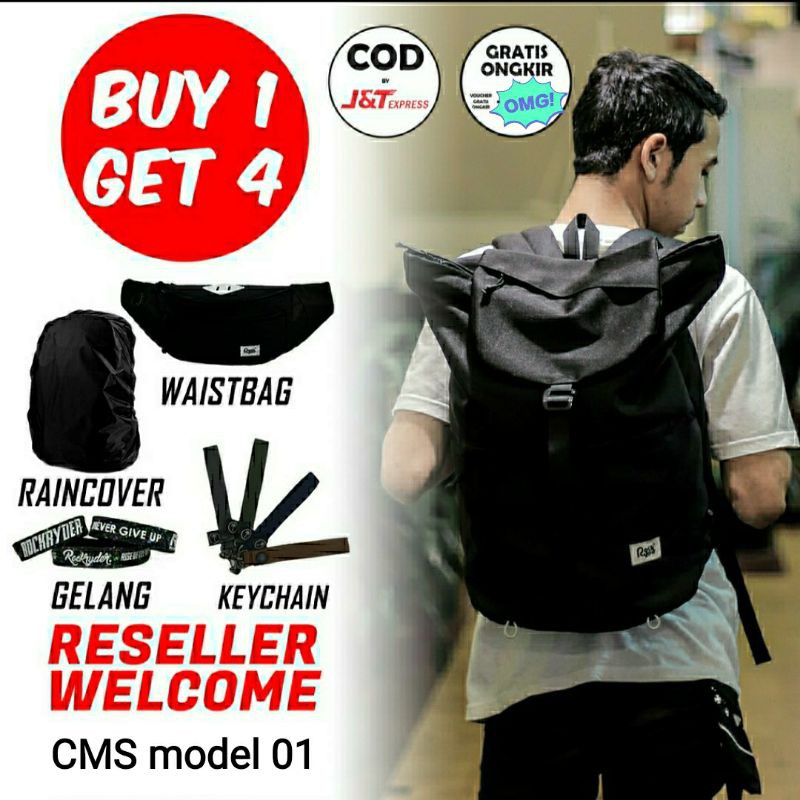 Jual CMS model 01 Tas RANSEL BACKPACK WATERPROOF BAG PACK SEKOLAH PRIA ...
