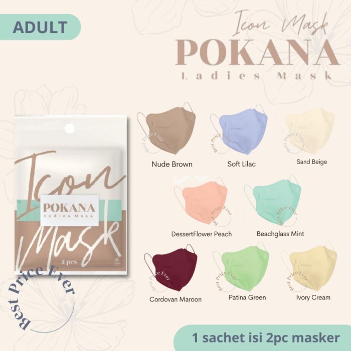 Jual Pokana ICON 4ply Mask isi 2pcs | Shopee Indonesia