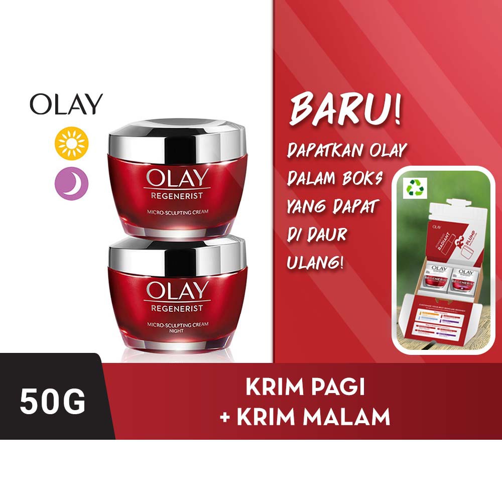 Jual Olay Regenerist Micro Sculpting Niacinamide Day + Night Cream Skincare Antiaging 50g ...