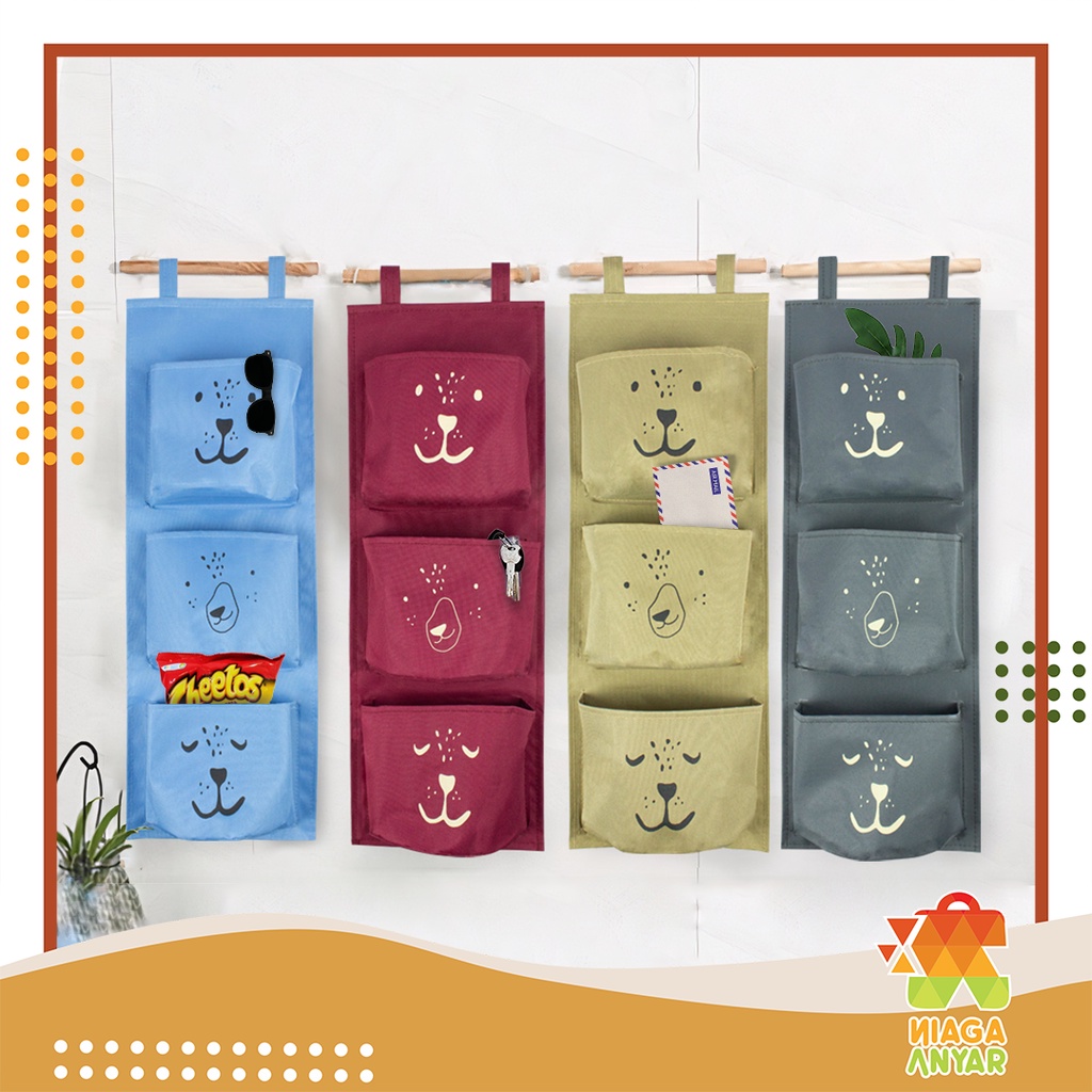 Jual NAS Pouch Gantung 3 Sekat / Hanging Pouch Organizer / Storage Bag ...