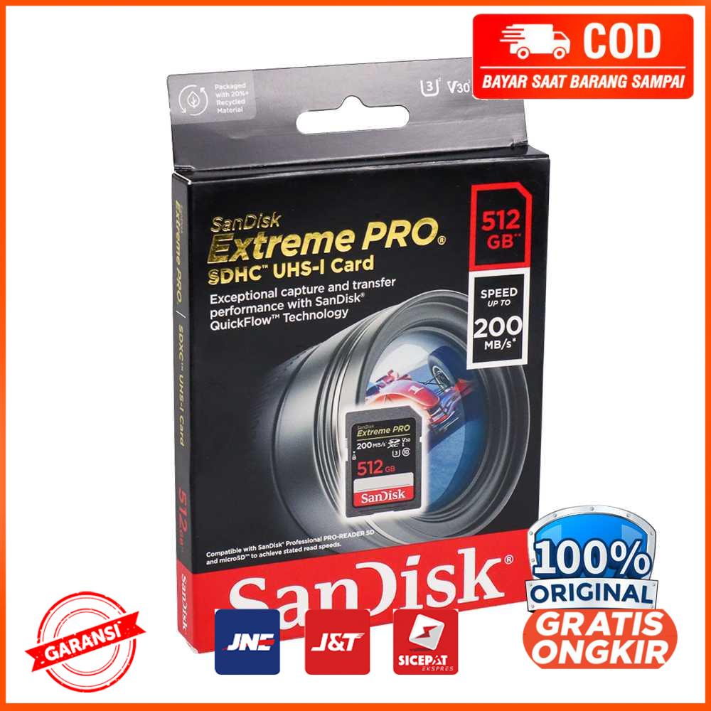 Jual Sandisk SD Card Extreme Pro V30 U3 4K - 512GB - D-512G | Shopee Indonesia