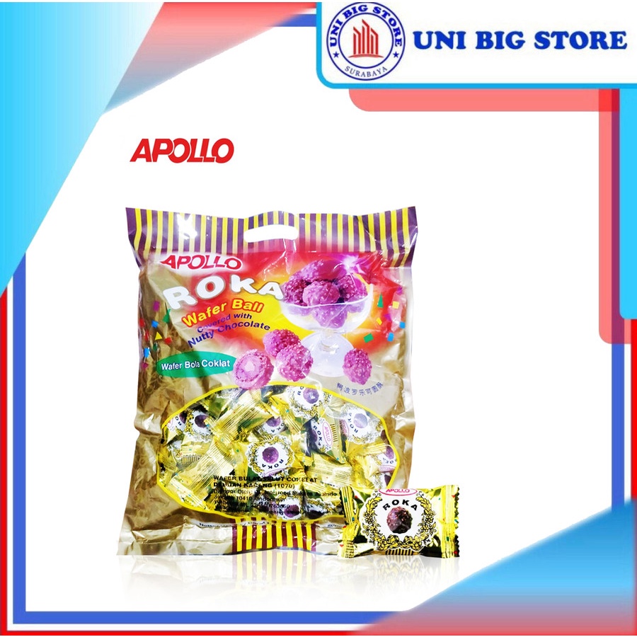 Jual Apollo Roka Wafer Chocolate Ball Bulat Salut Coklat Kacang 420 gr ...