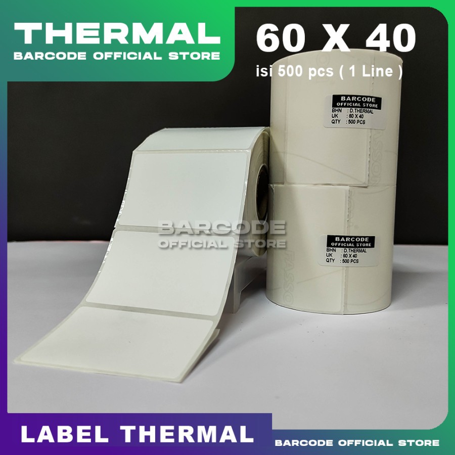 Jual Label Thermal Uk 60 X 40 / 60X40 MM / 60X40MM Sticker Barcode ...