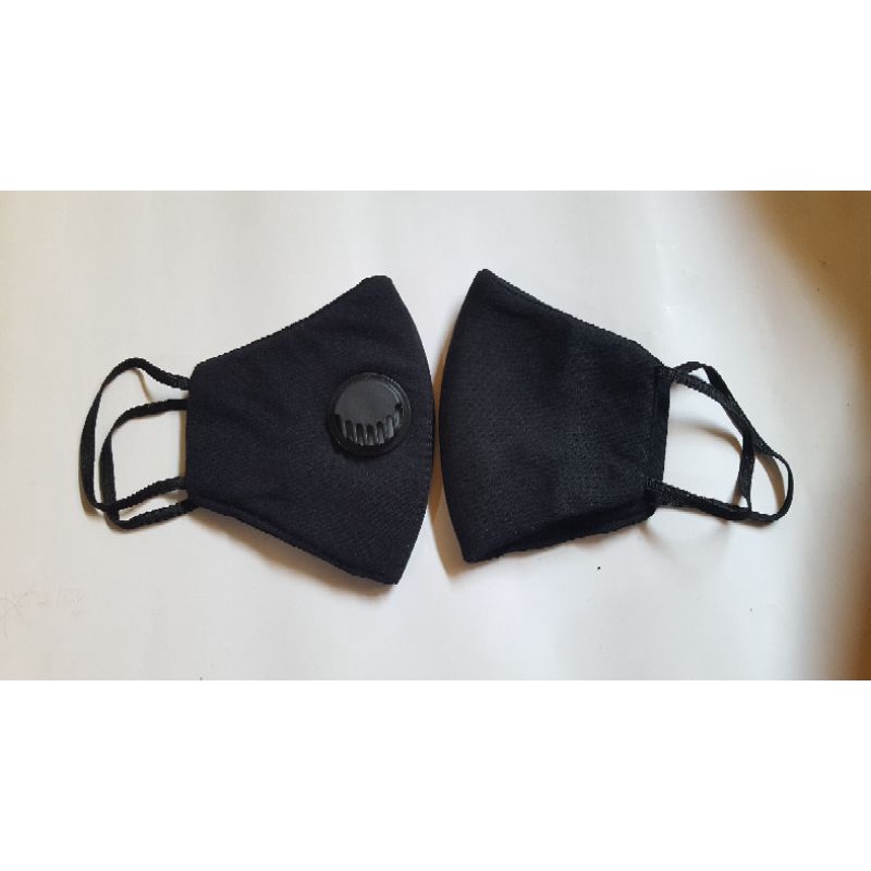 Jual MASKER 3 LAPIS MASKER VENTILATOR HITAM POLOS | Shopee Indonesia