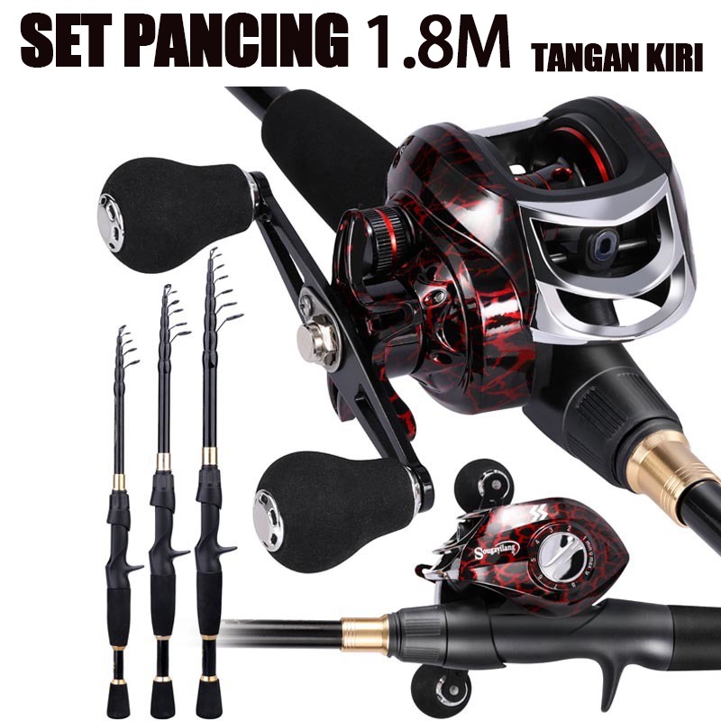 Jual Sougayilang Set Pancing Portabel 1,8 M-2.4M Joran Pancing tongkat pancing teleskopik trout ...