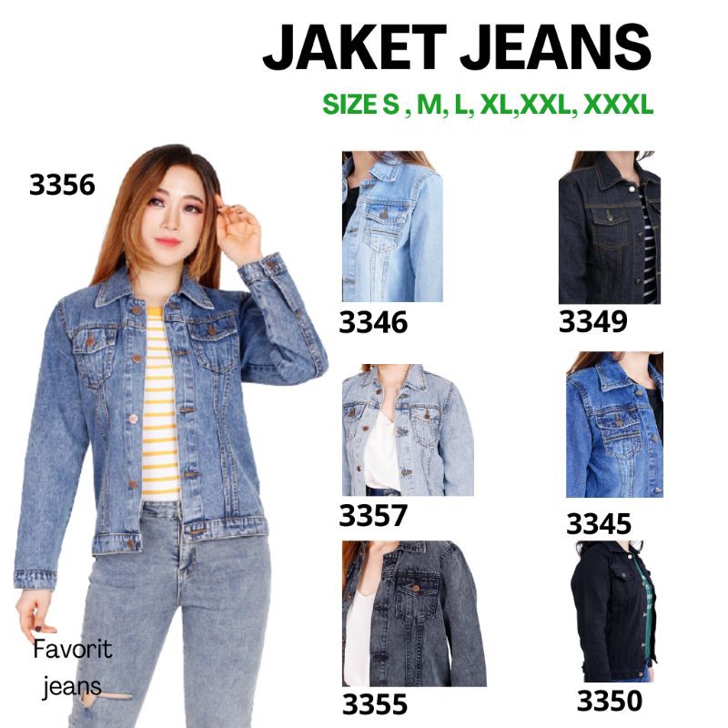 Jual (Size M - XXXL) - Jaket Jeans Wanita Lengan Panjang | Jacket Denim ...