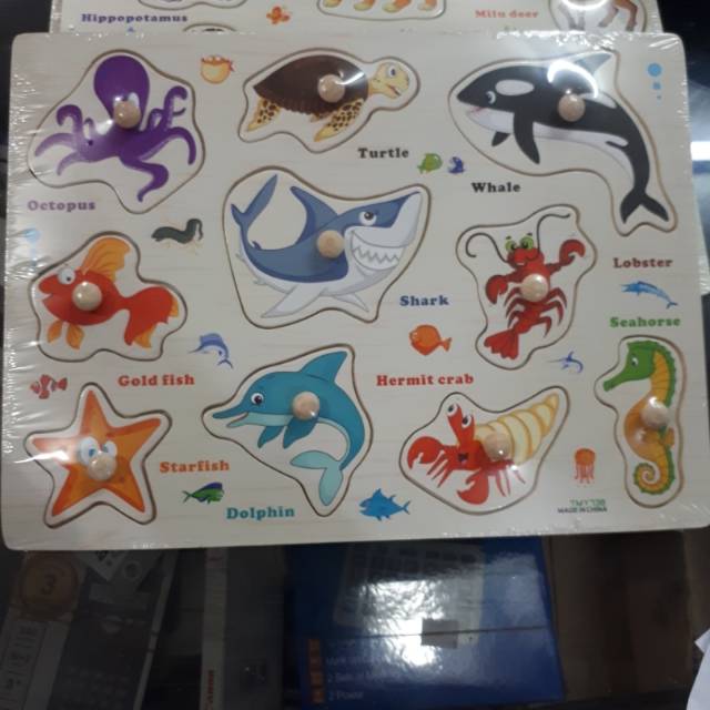 Jual Puzzle kayu hewan laut binatang buah harga satuan | Shopee Indonesia