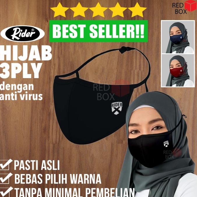 Jual Masker Rider Hijab 3Ply Dewasa Non Medis Lapis Kain Anti Virus 3 ...