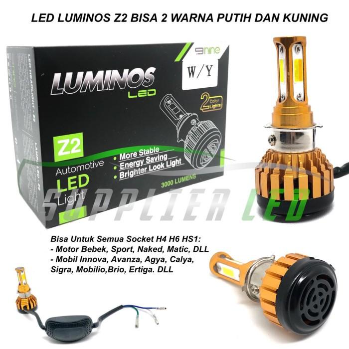 Jual Lampu LED Motor Mobil H4 H6 Luminos Z2 Bisa 2 Warna Putih Dan Kuning | Shopee Indonesia