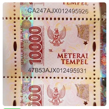 Jual Materai / Meterai tempel nominal 10000 100% original asli POS satuan | Shopee Indonesia