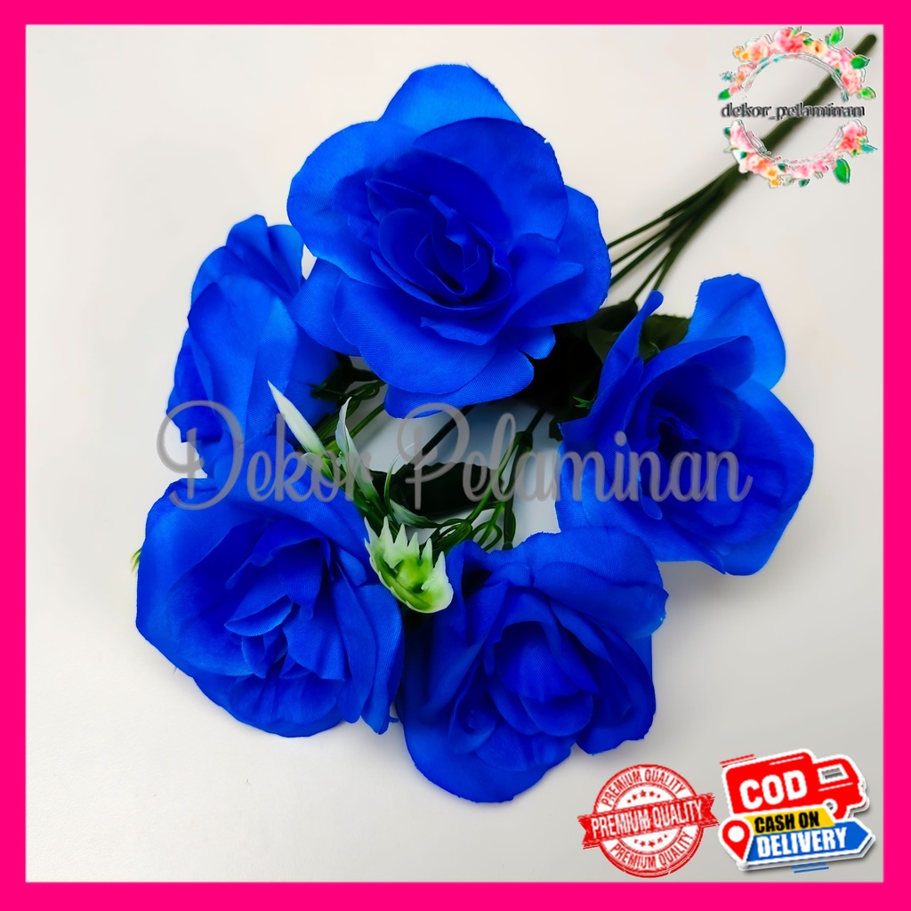 Jual BUNGA MAWAR ROSE TANGKAI 5 MURAH ARTIFICIAL - MAWAR PLASTIK ROSE ...