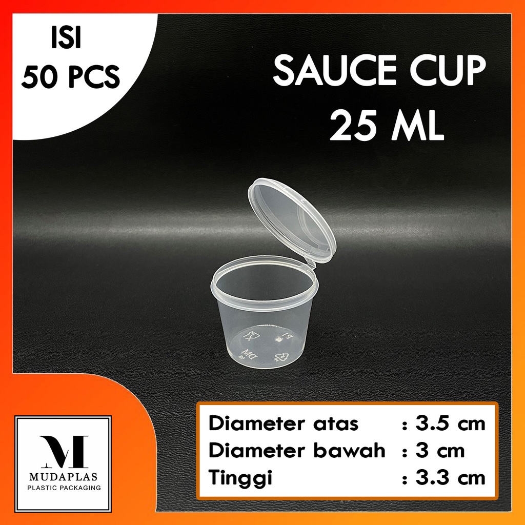 Jual Sauce Cup 25 ml isi 50 pcs / Tempat Saos Saus Sambal Plastik ...