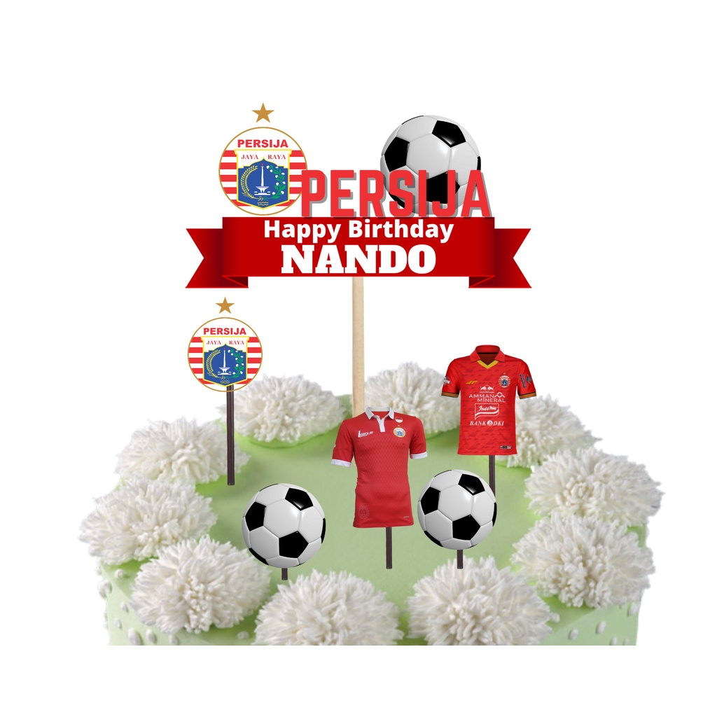 Jual topper cake bola persija, MU, MC, AC Milan, Real Madrid / hiasan ...