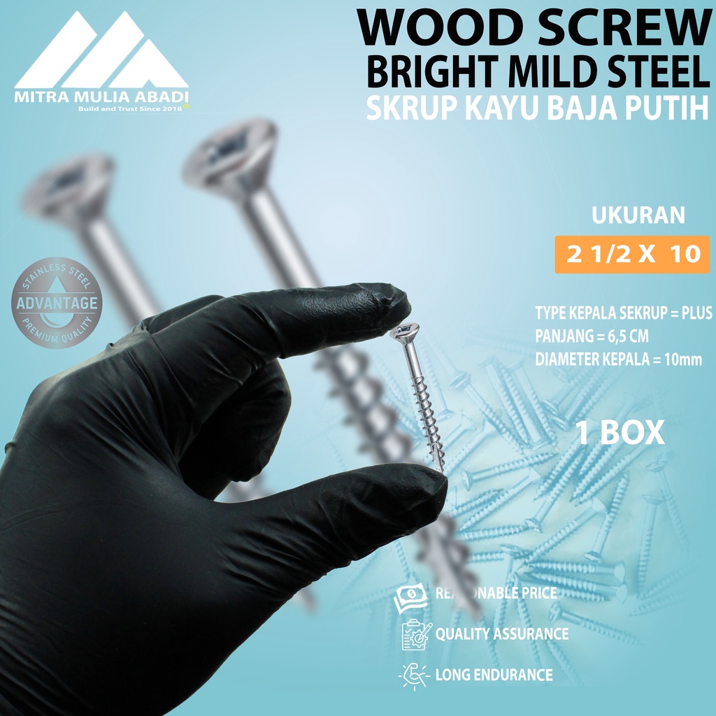 Jual Sekrup Kayu CHW 2-1/2 inch x 10 / Skrup Wood Screw (A169) | Shopee ...