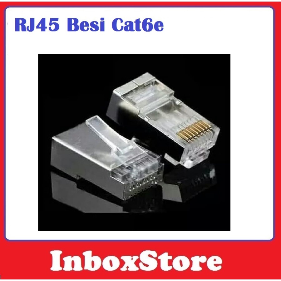Jual Konektor RJ45 BESI Isi 50Pcs Konektor cybrog Cat6 Cat6e kepala kabel LAN | Shopee Indonesia