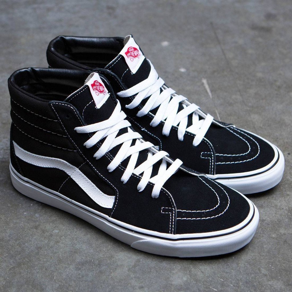 Jual Vans Sk8 Hi Classic Black White Shopee Indonesia