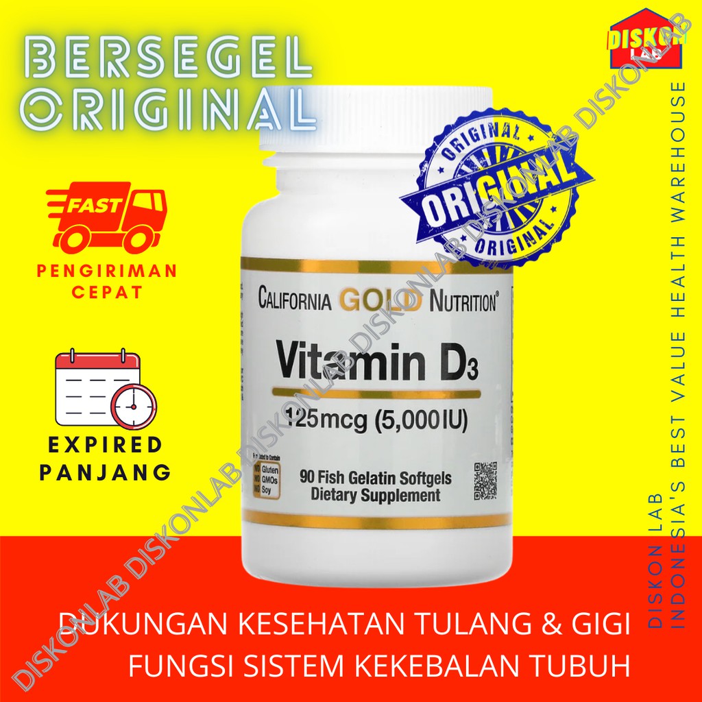 Jual CALIFORNIA GOLD NUTRITION Vitamin D3 5000 IU 5000IU, 125 mcg ...