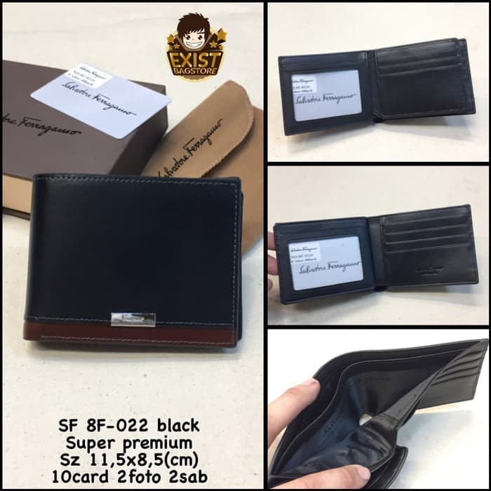 Jual Model Terbaru dompet pria SF 8F-022 black kw super dompet cowok dompet murah kulit Limited ...