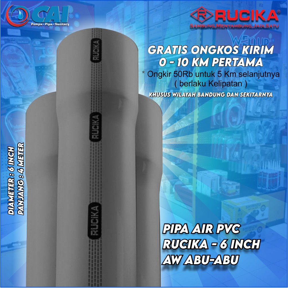 Jual PIPA AIR PVC - RUCIKA - 6 INCH - AW - ABU | Shopee Indonesia