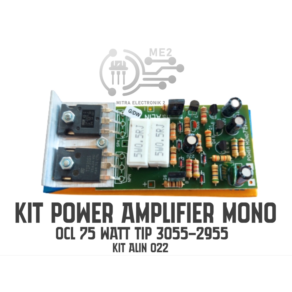 Jual KIT POWER AMPLIFIER AMPLI 75W WATT MONO PLUS TIP 3055-2955 PLUS ...