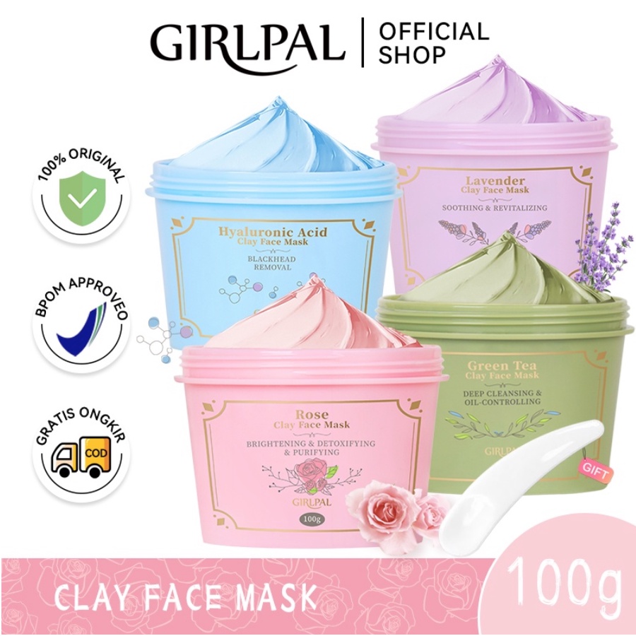 Jual GIRLPAL Clay Mask 100g Face Masker Organik Wajah Mud Mask ALL ...