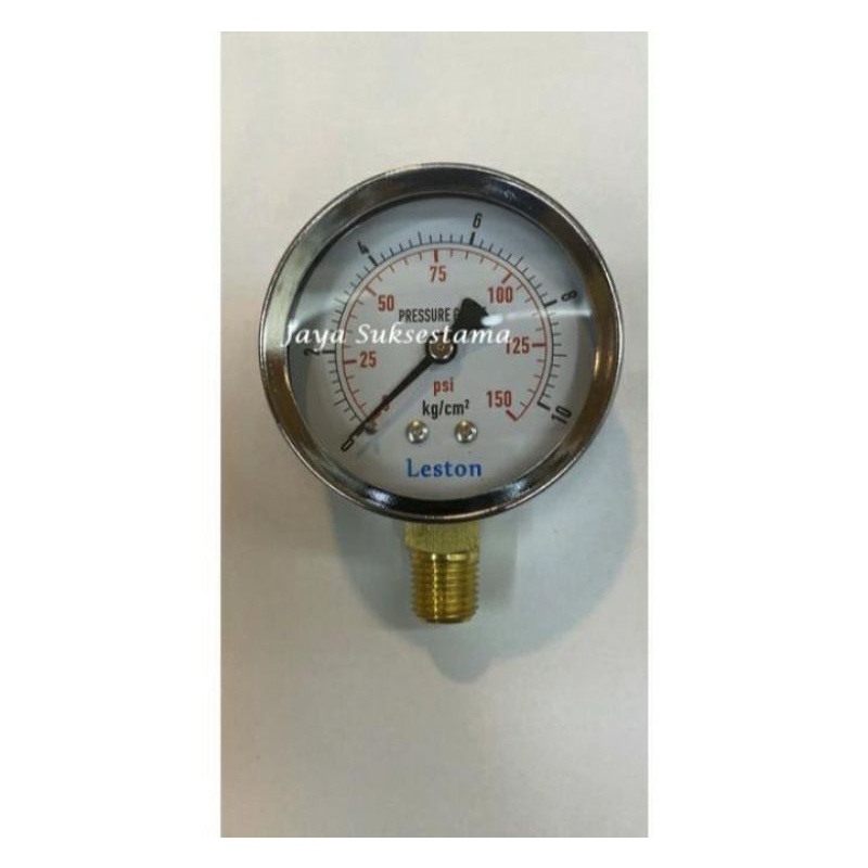 Jual Pressure Gauge 100Bar (kg/cm2) 2,5" inch Black Steel Leston ...