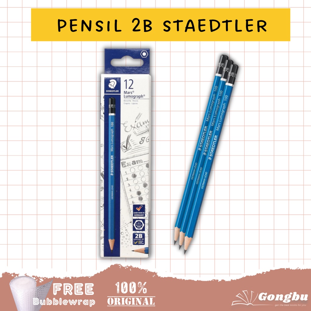 Jual PENSIL 2B STAEDTLER MARS LUMOGRAPH ORIGINAL (ECER) | Shopee Indonesia