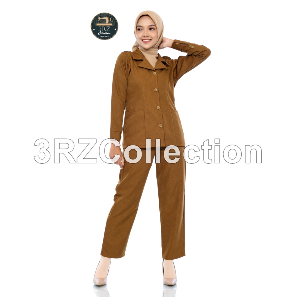 Jual Baju Dinas Pns Wanita Seragam PNS Pemda Wanita Setelan Celana Khaki Tua Khaki Muda Pemda ...