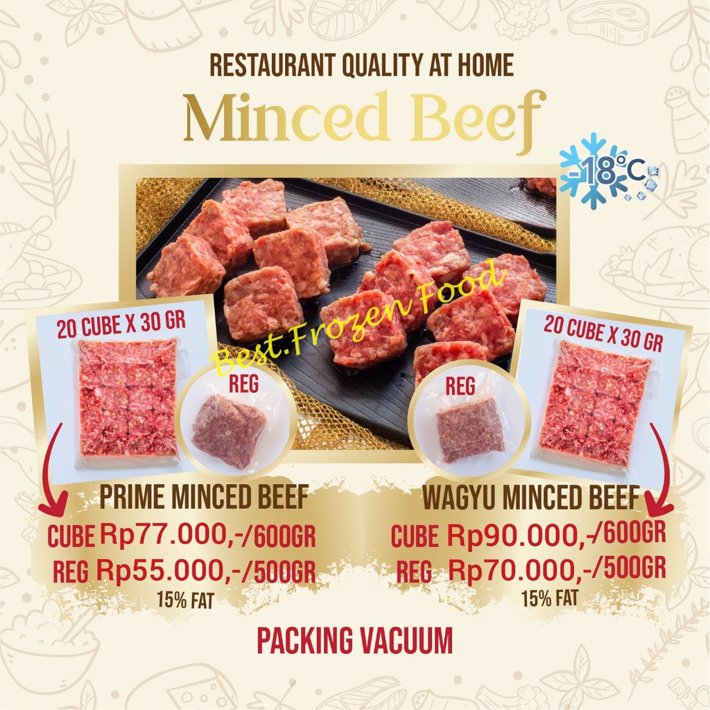 Jual Frozen Minced Beef / Daging Giling (Wagyu Beef / Prime Beef ...