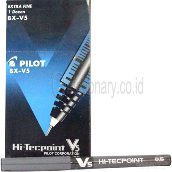 Jual Ballpoint Pilot Hi-Tech point V5 Hitam | Shopee Indonesia